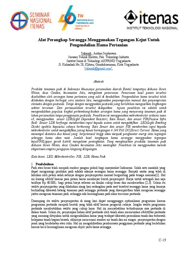 Perangkap Serangga Elektrik Ramah Lingkungan | PDF | Teknologi & Rekayasa