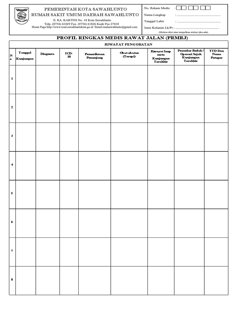 Profil Ringkas Medis Rawat Jalan | PDF