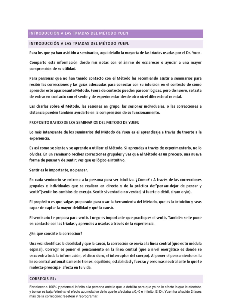 Introducción A Las Triadas Del Método Yuen | PDF | Karma | Alma