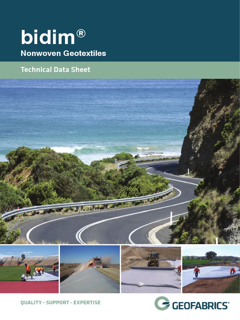Bidim Technical Datasheet NZ 04 16 | PDF | Arithmetic Mean | Engineering