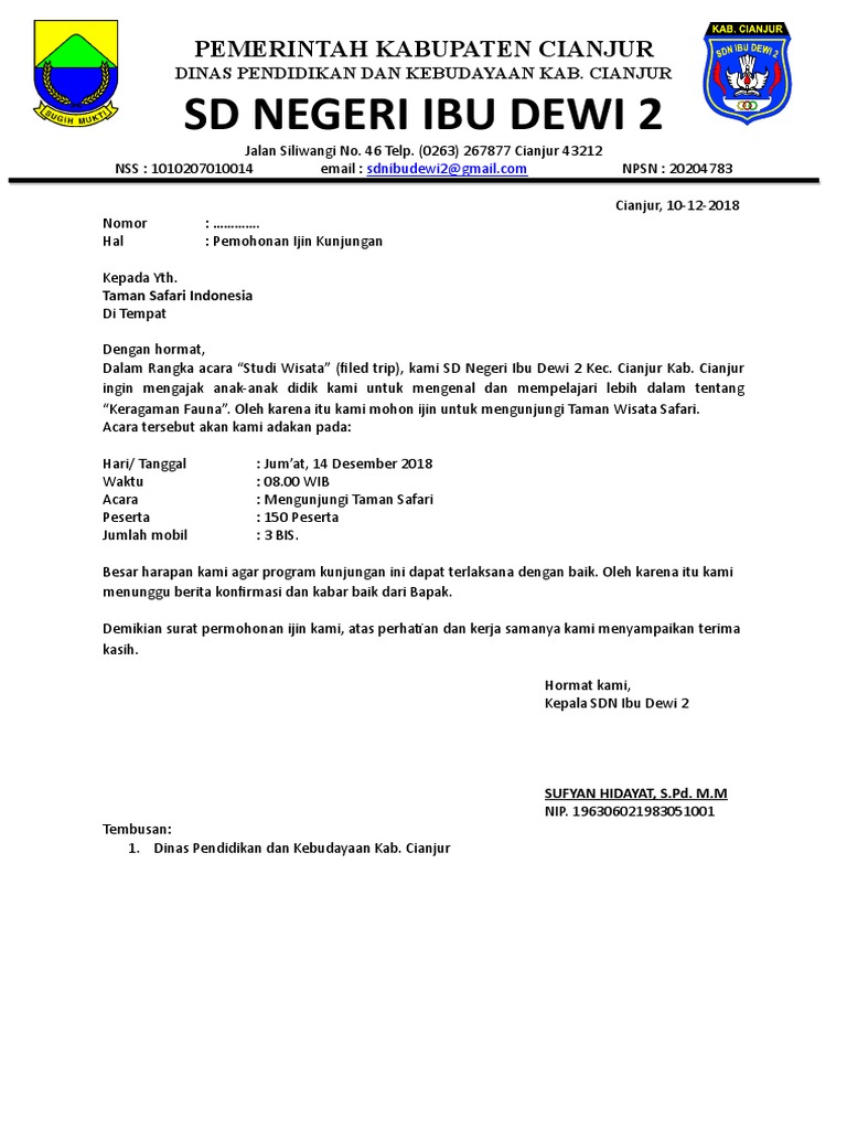 Contoh Surat Permohonan Junjungan Ke Monjaya | PDF