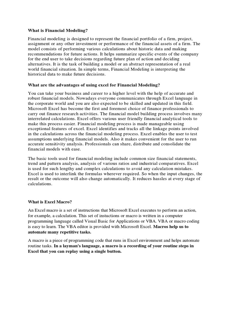 Financial Modelling | PDF | Financial Modeling | Spreadsheet