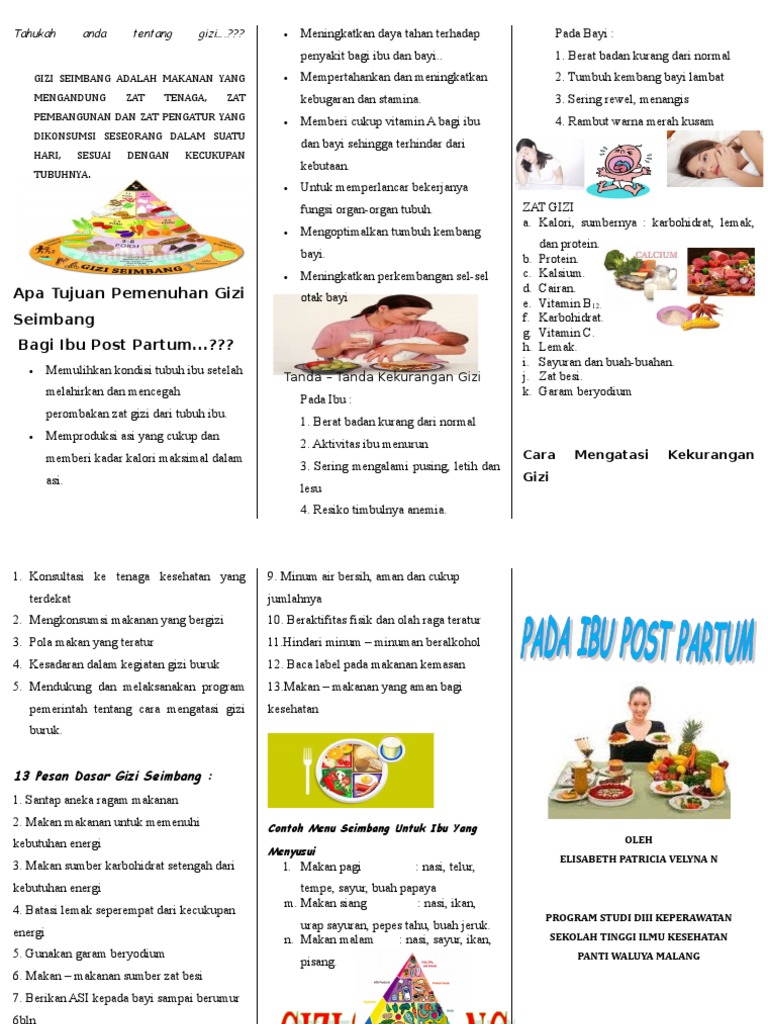 Leaflet Fix Ibu Post Partum | PDF | Kesehatan Holistik | Gaya Hidup