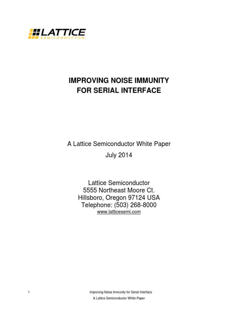 Improving Noise Immunity For Serial Interface | PDF | Inductor ...