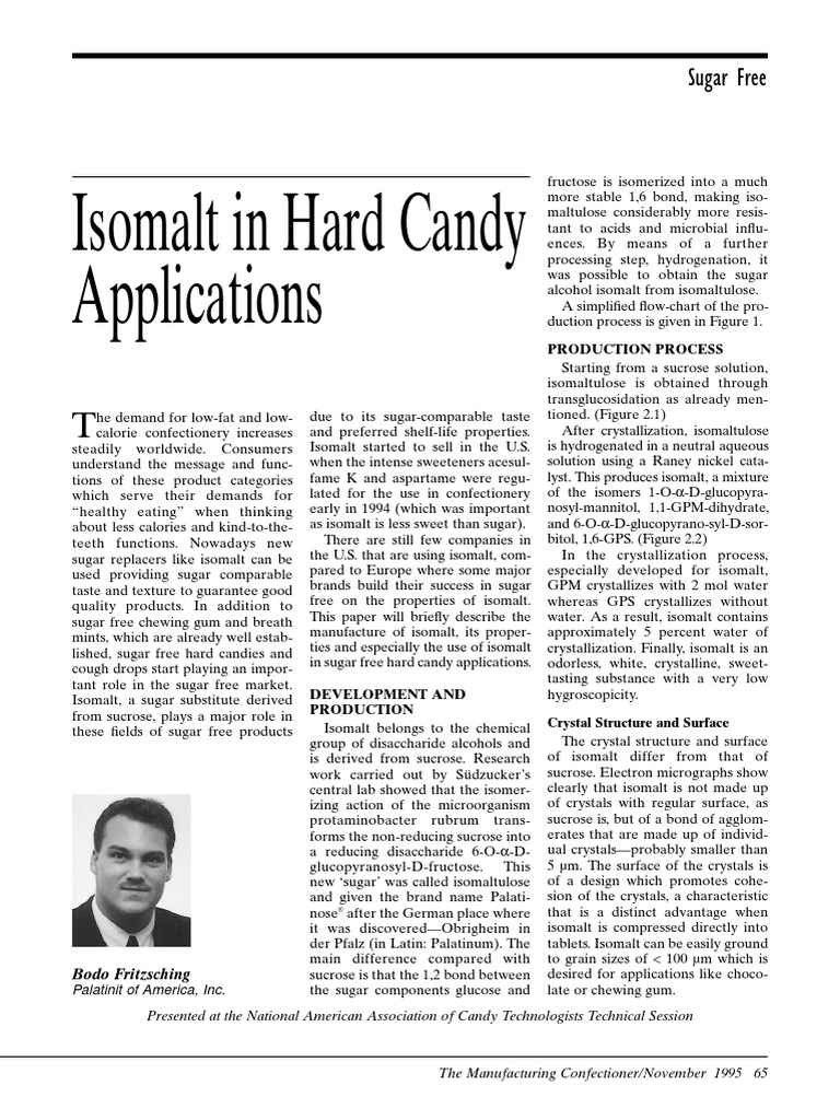 Isomalt in Hard Candy Applications: Sugar Free | PDF | Sugar | Diet ...
