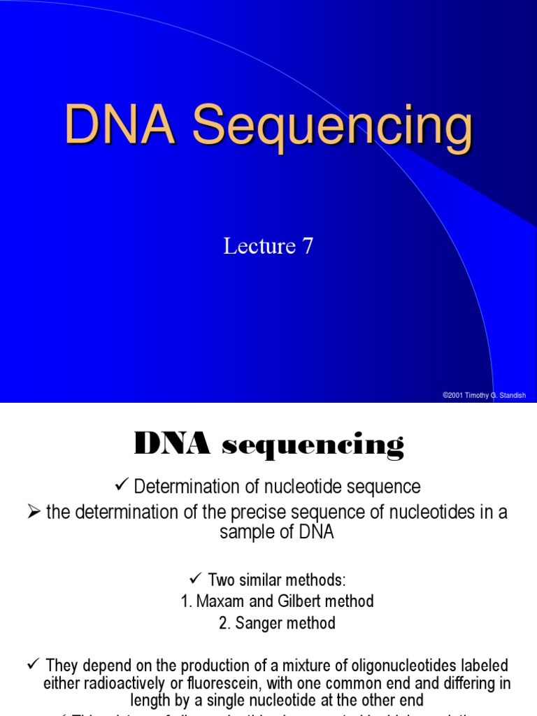 Dnasequencing Lecture 7 Pdf Pdf Dna Sequencing Directionality