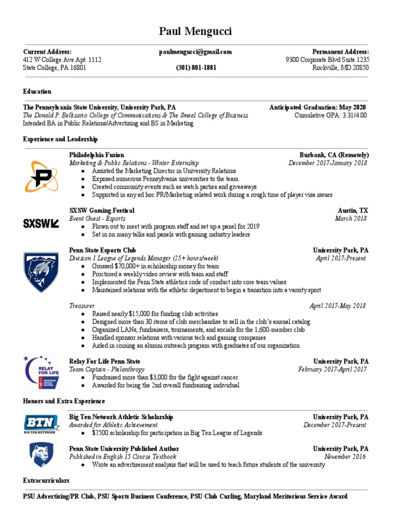 Paul Mengucci - Picture Resume Final | PDF | Pennsylvania State ...