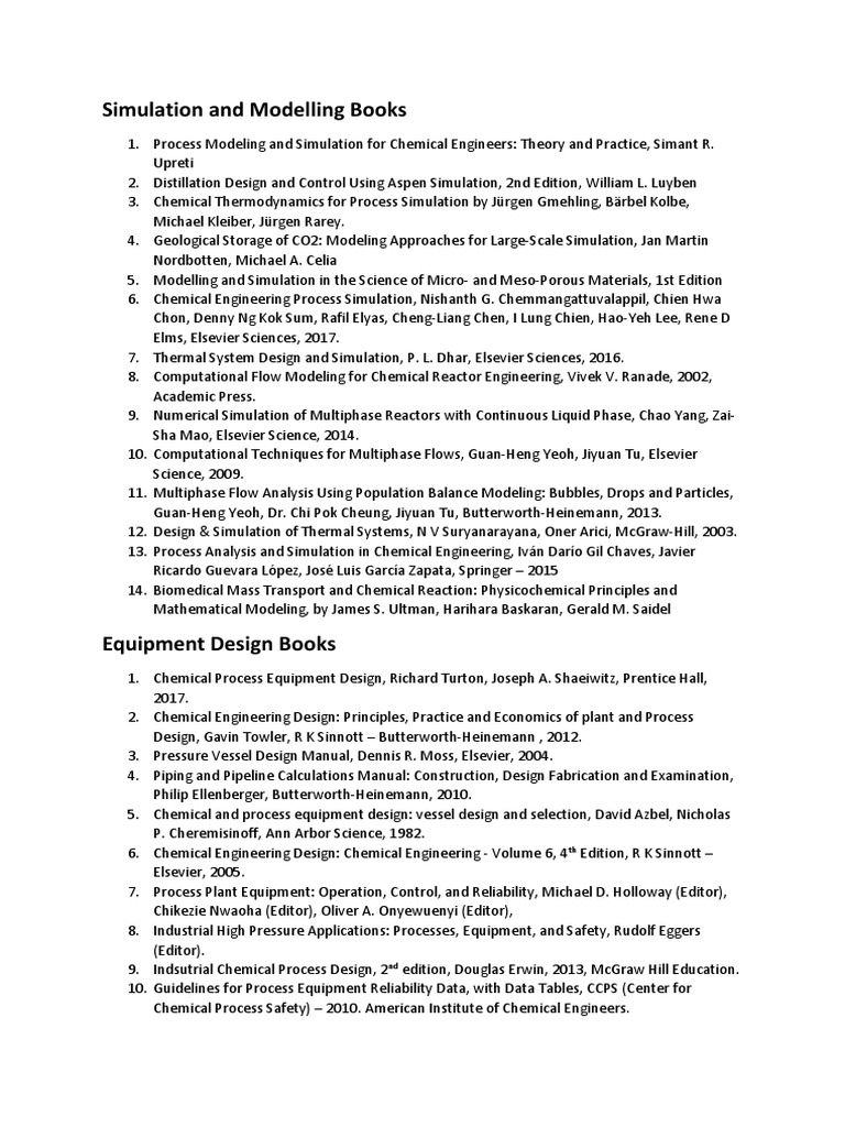 Simulation and Modelling Books | PDF | Transport Phenomena | Chemical ...