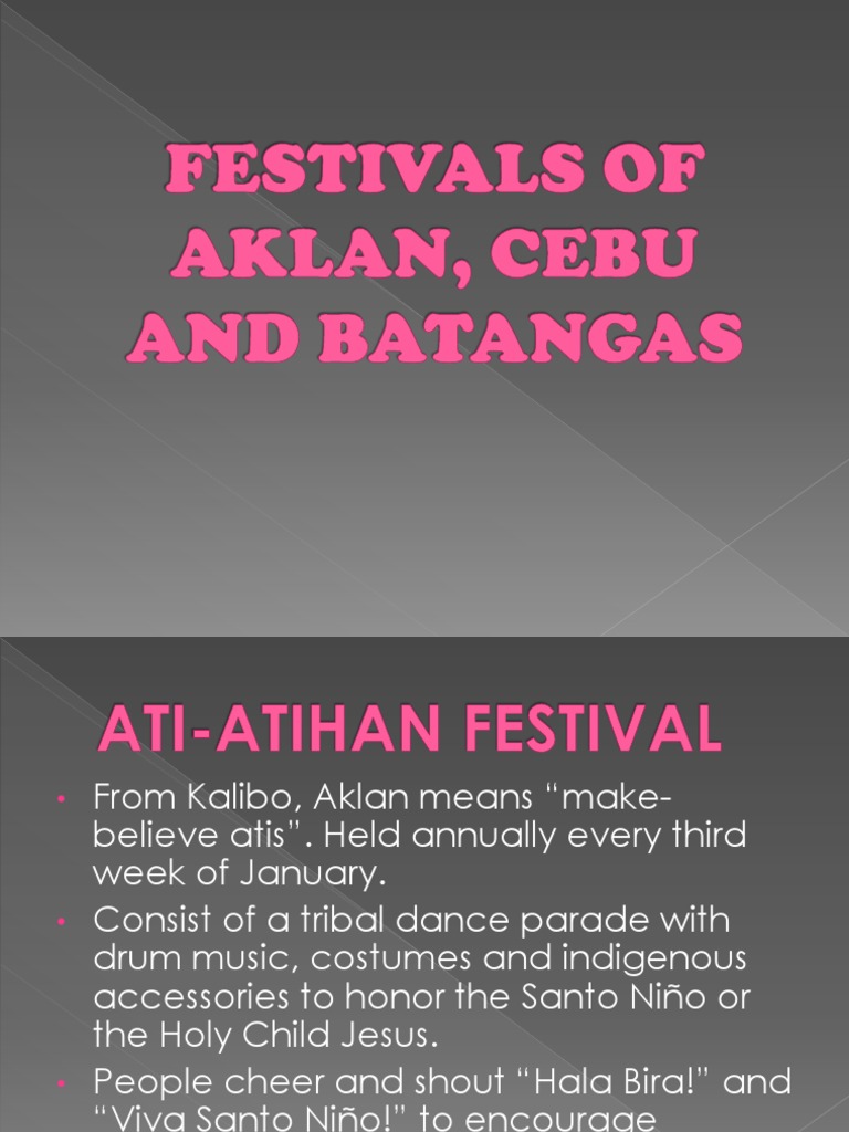 Festivals of Aklan, Cebu and Batangas | PDF