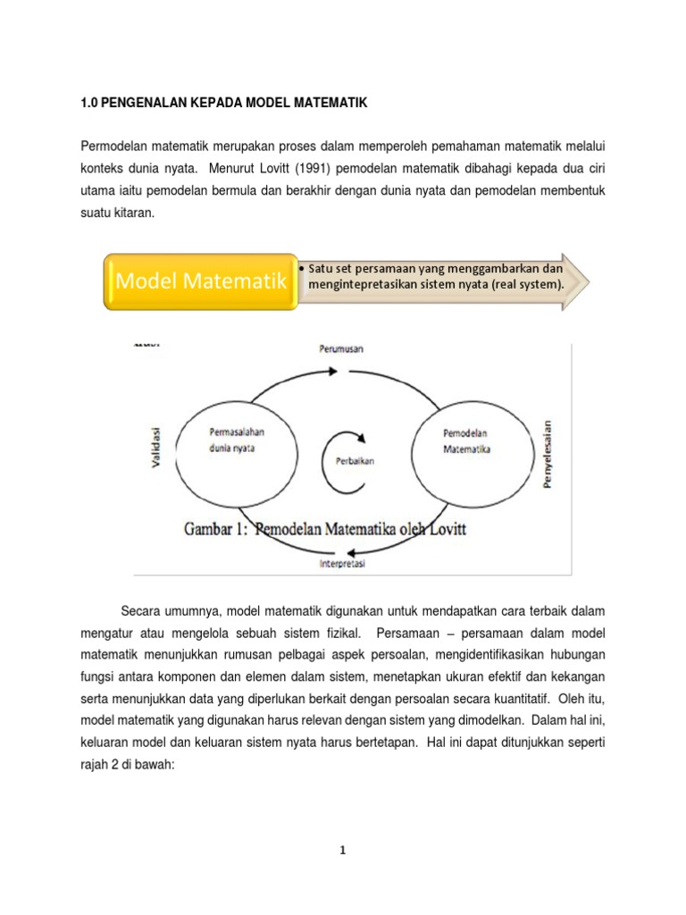 Pengenalan Kepada Model Matematik | PDF