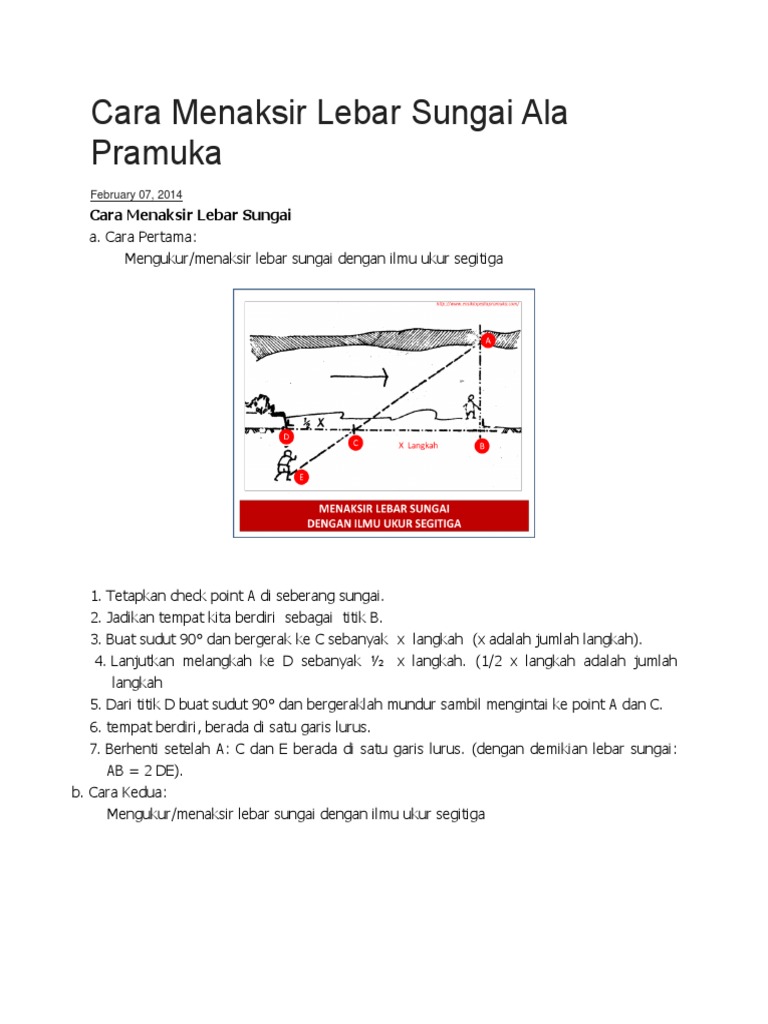 Cara Menaksir Lebar Sungai Pramuka | PDF