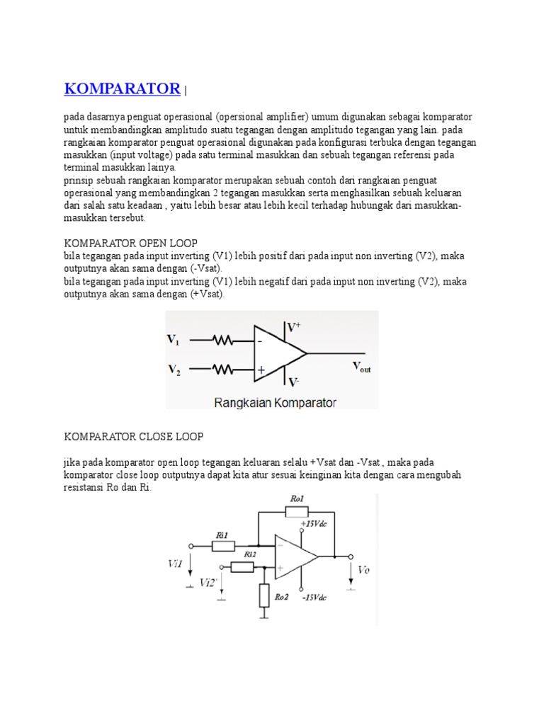Komparator dan Penguat Op-Amp | PDF