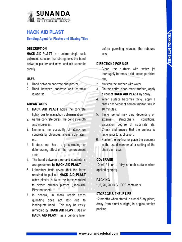 Hack Aid Plast PDF | PDF | Plaster | Concrete
