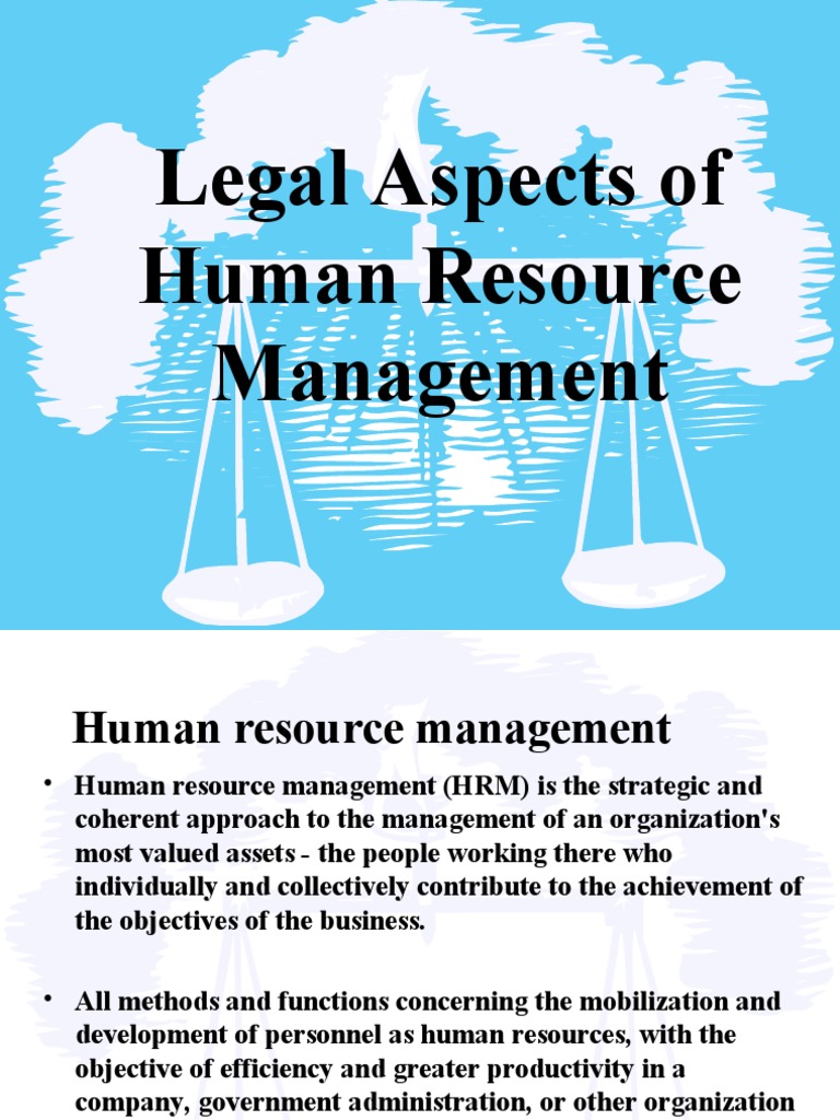 Legal Aspects of HR Management | PDF | Human Resource Management ...