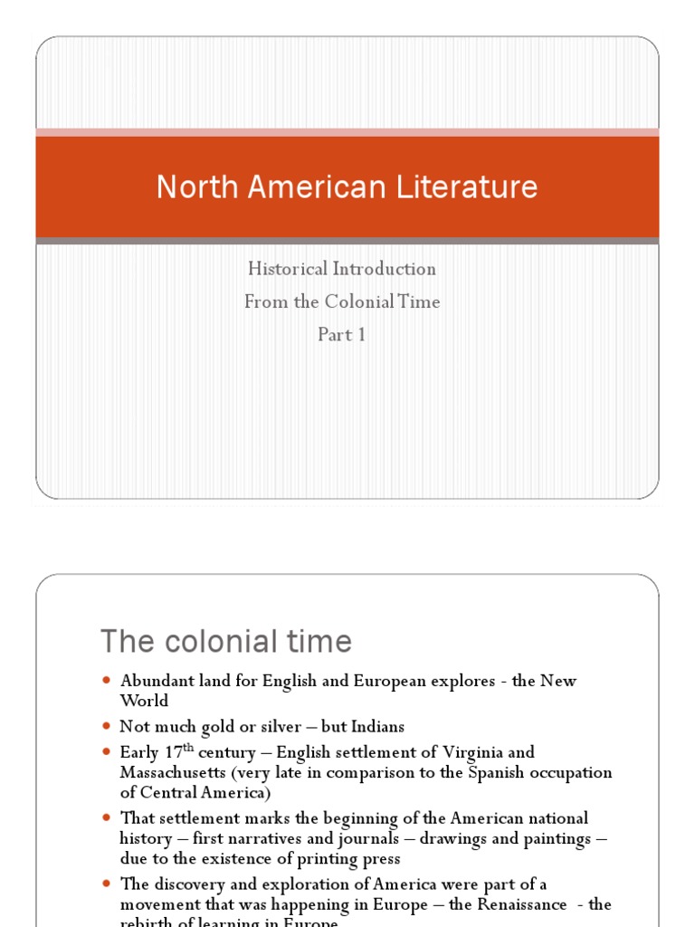 North American Literature Summary | PDF | Puritans | Plymouth Colony