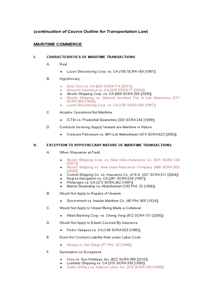 Outline MaritimeCommerce2017 | PDF | Shipping | Water Transport