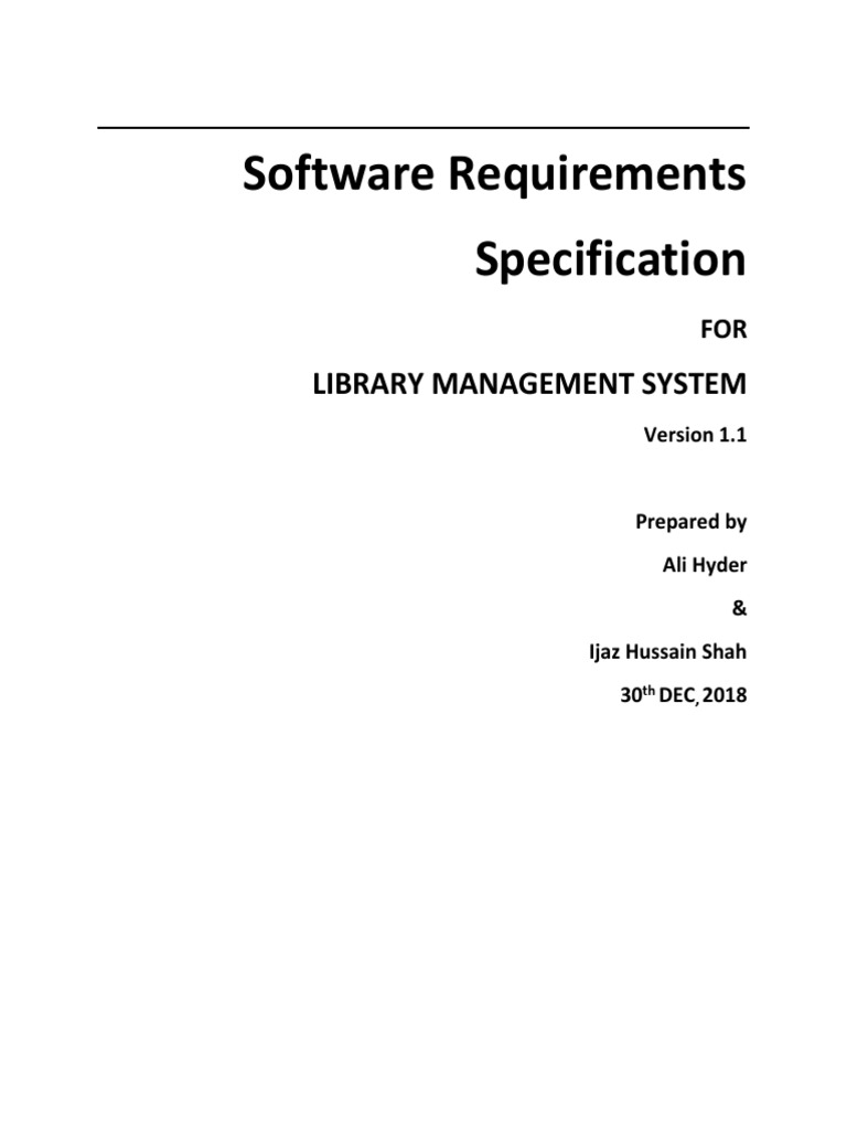 Software Requirements Specification: Library Management System | PDF | Password | Graphical User ...
