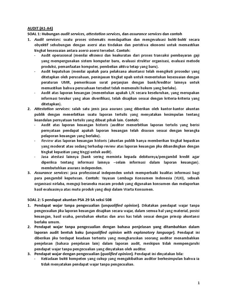 Jawaban Uts Audit | PDF
