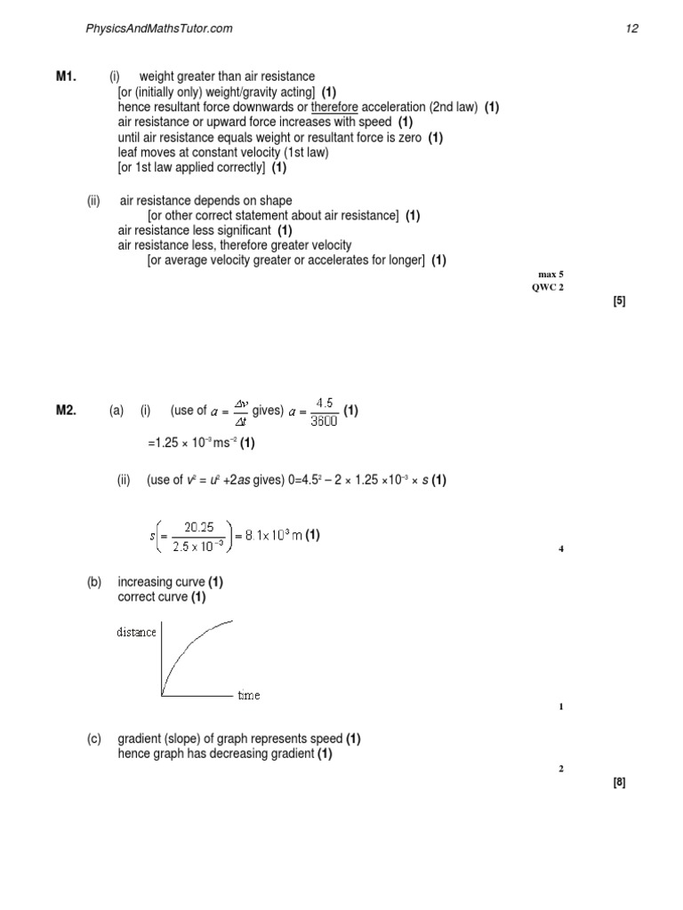 Physics and maths tutor: Forces and motion | PDF | Drag (Physics) | Force