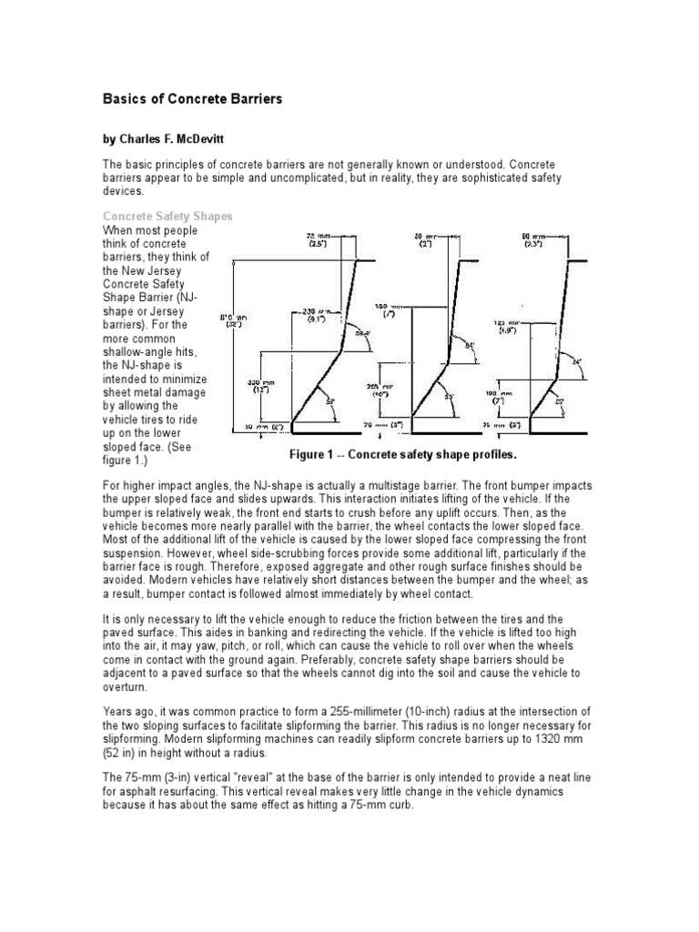 Concrete Barrier Design and Types | PDF | Road Transport | Concrete