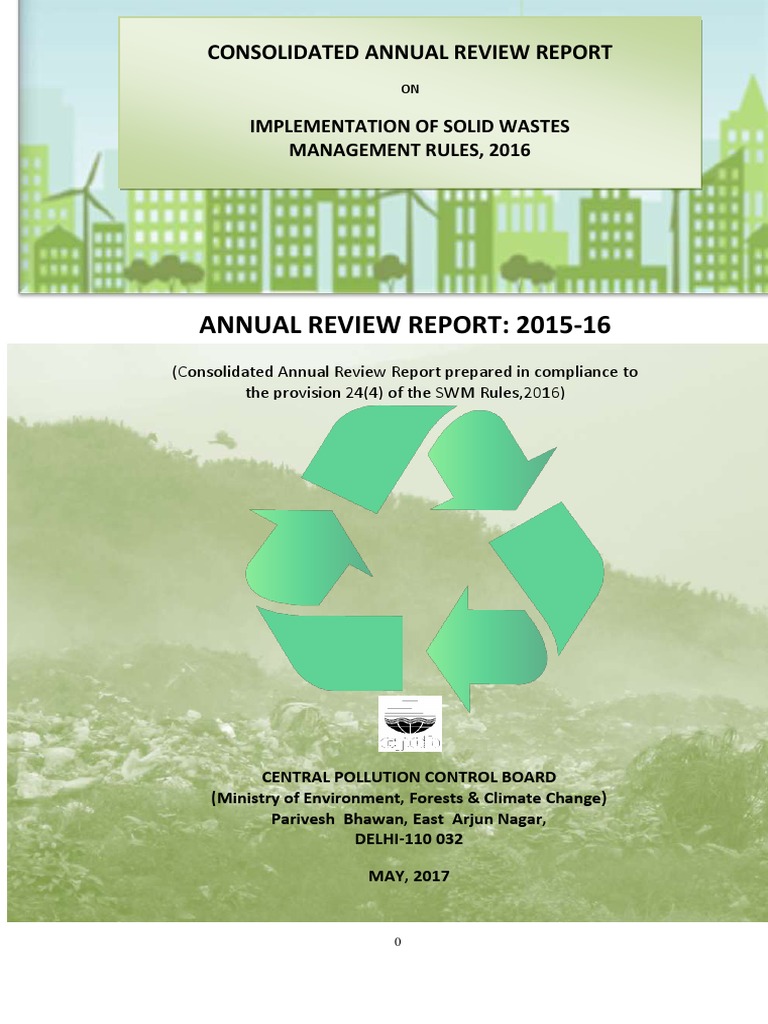 MSW AnnualReport 2015-16 | PDF | Municipal Solid Waste | Waste Management