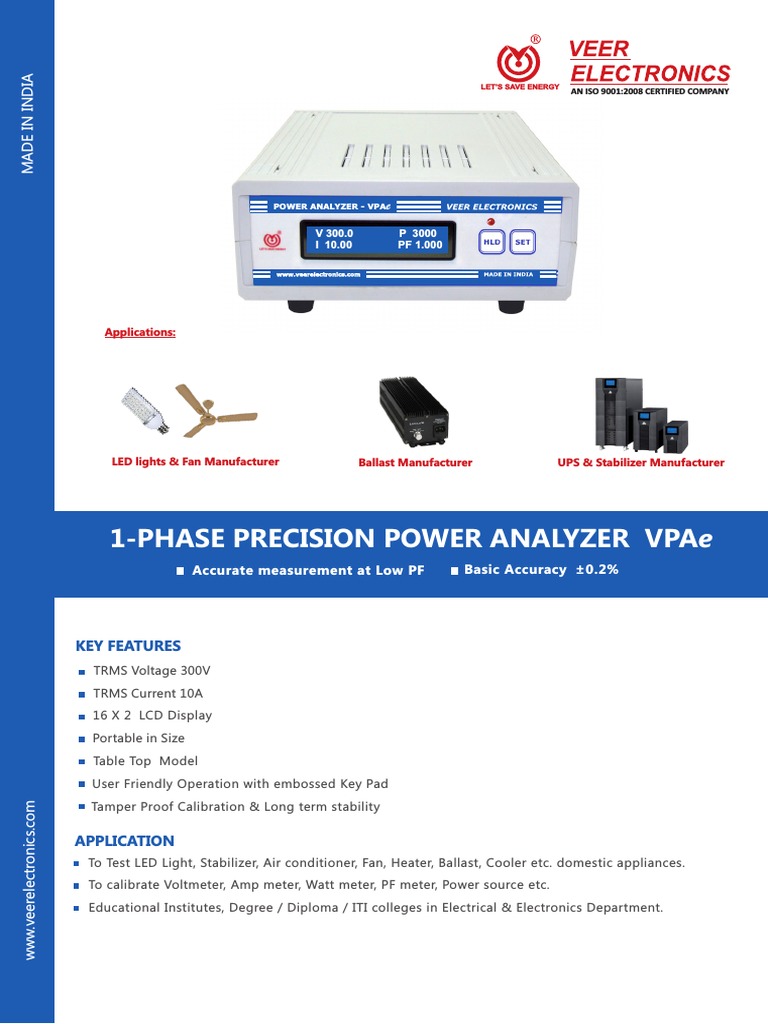 1-Phase Precision Power Analyzer VPAe 2018 | PDF | Accuracy And ...