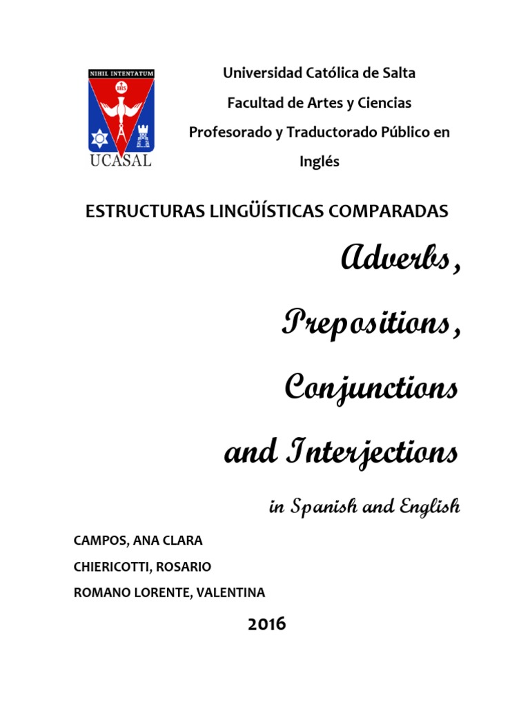 Adv, Prep, Conj, Interj | PDF | Adverb | Preposition And Postposition