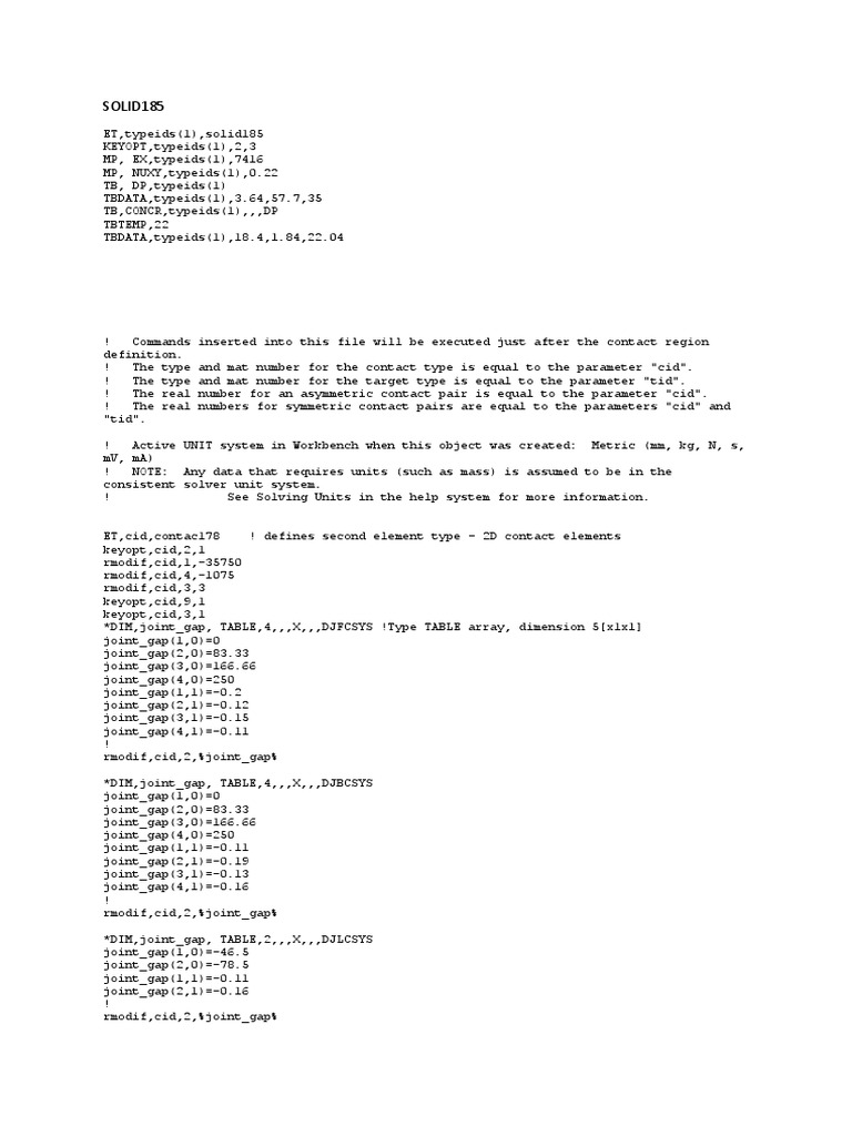 Finite Element Analysis of a Bolted Joint Modeling Contact Elements ...