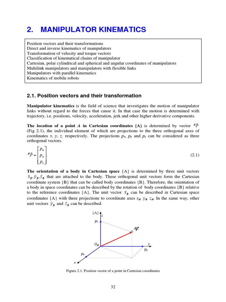 02 Robotics | PDF | Kinematics | Euclidean Vector