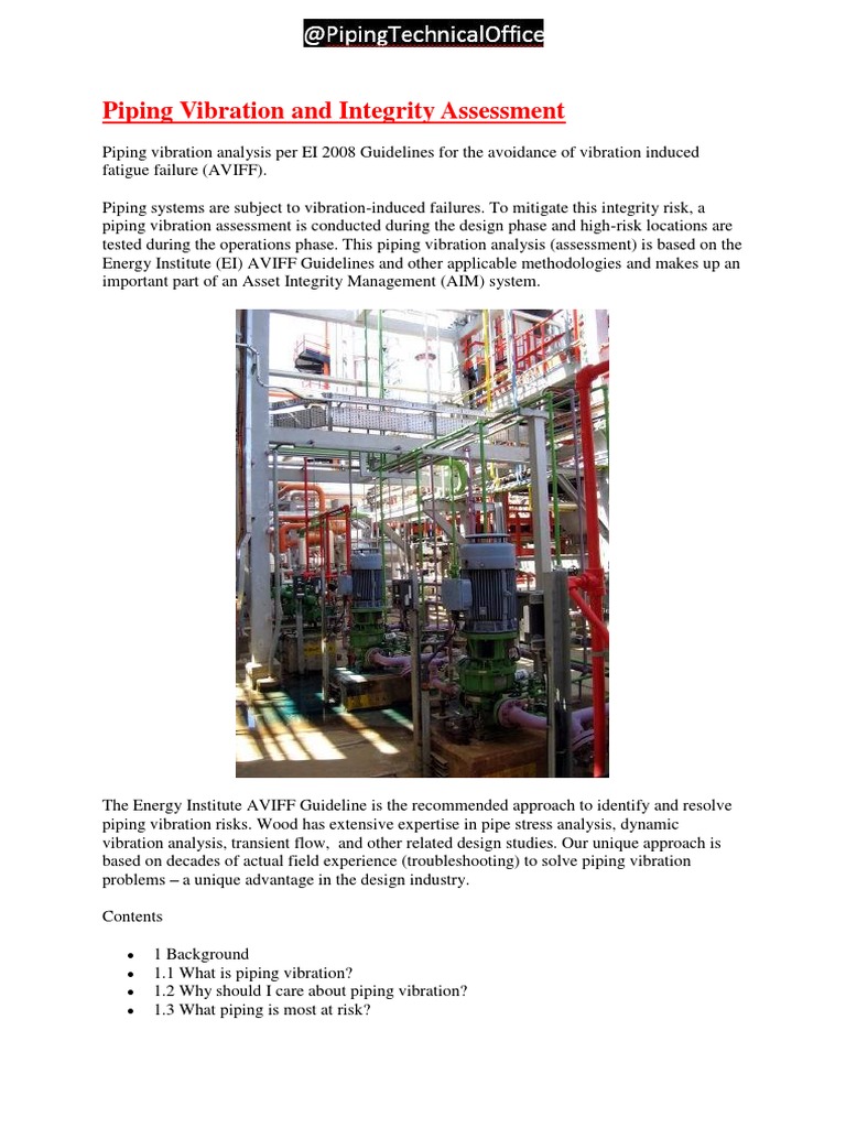 Piping Vibration Integrity Assessment Guide | PDF | Pump | Pipe (Fluid ...