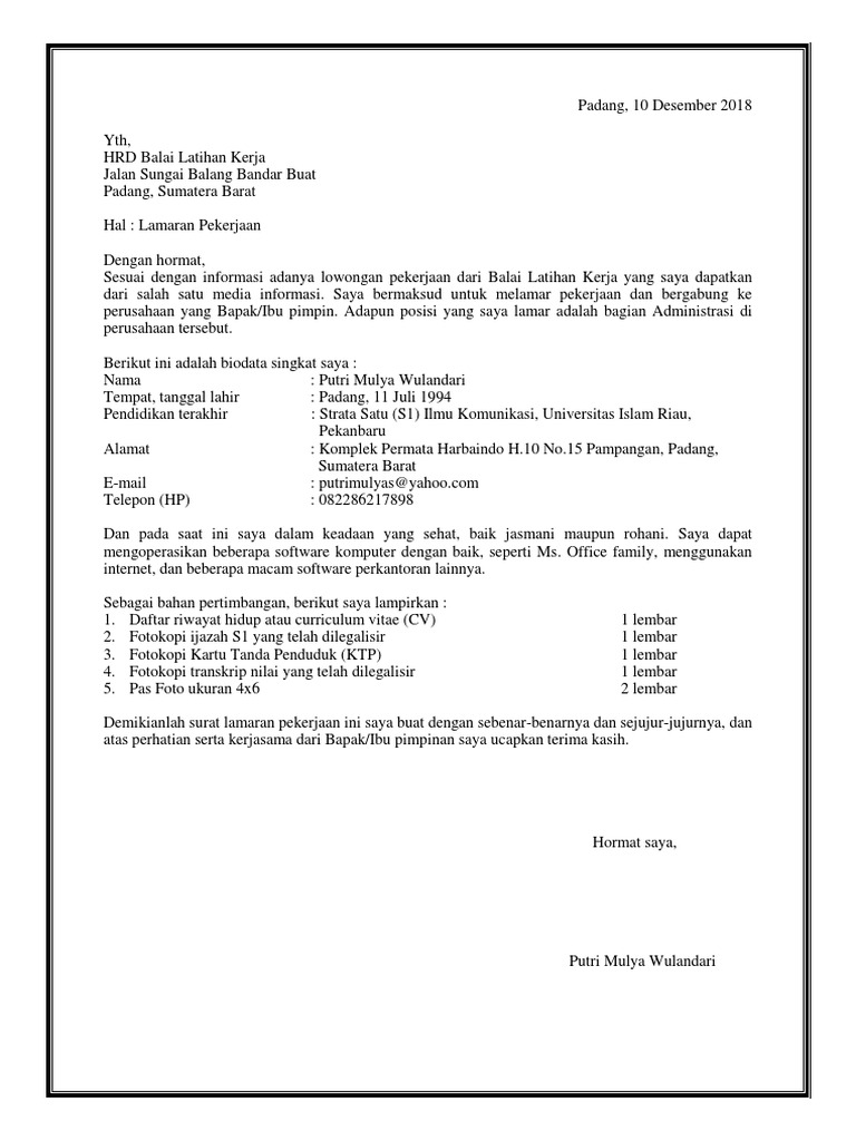 Surat LamKer BLK | PDF | Karier & Perkembangan | Kesehatan Holistik