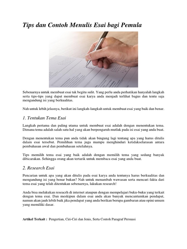 Pengertian Dan Contoh Esai | PDF