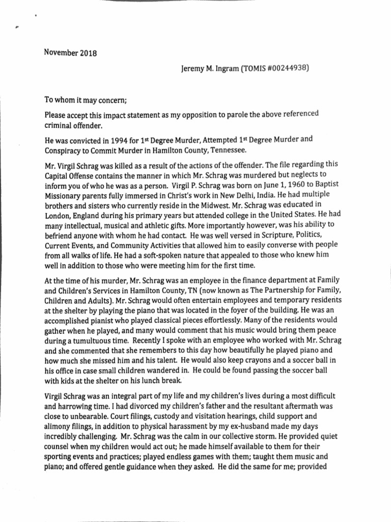 Gina Sanjines Letter 1 | PDF