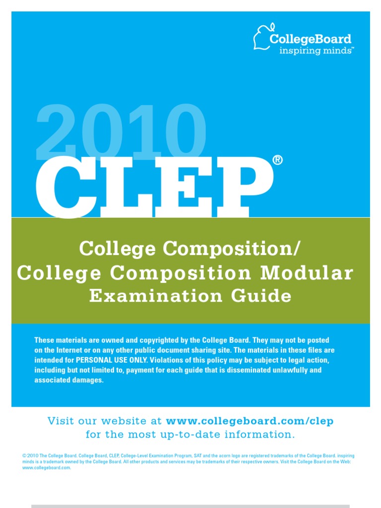 Clep College Composition Exam Guide | PDF | Multiple Choice | College ...