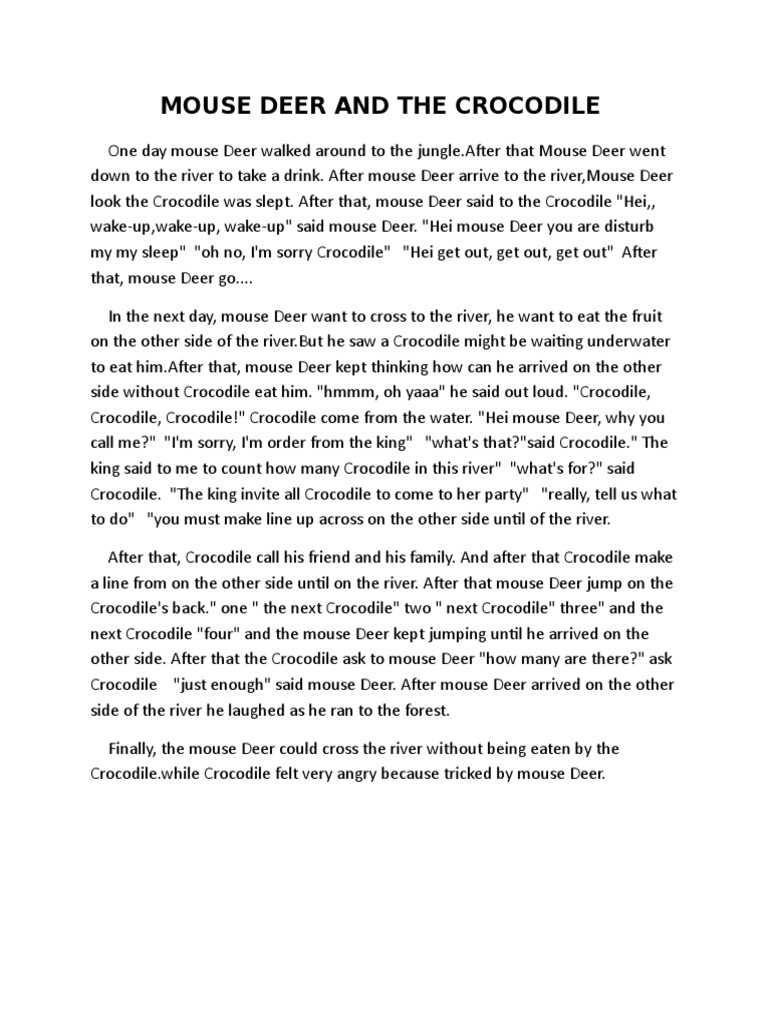 Mouse Deer and The Crocodile | PDF