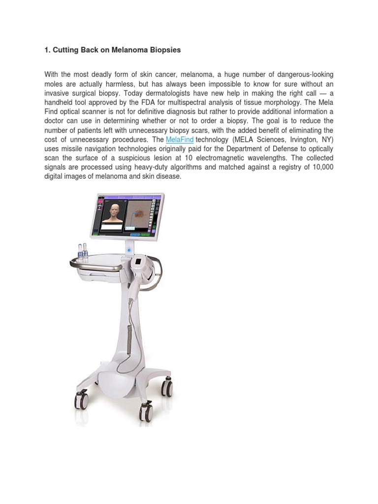 Cutting Back On Melanoma Biopsies: Melafind | PDF | Melanoma | Biopsy