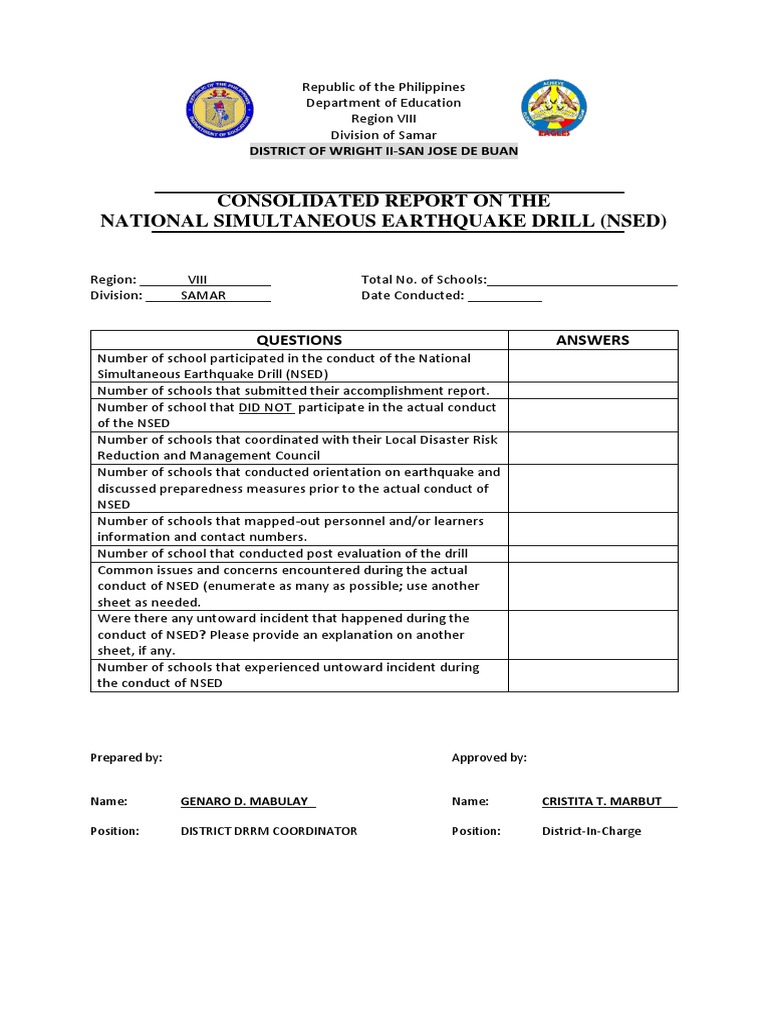 Consolidated Report On The Nsed | PDF