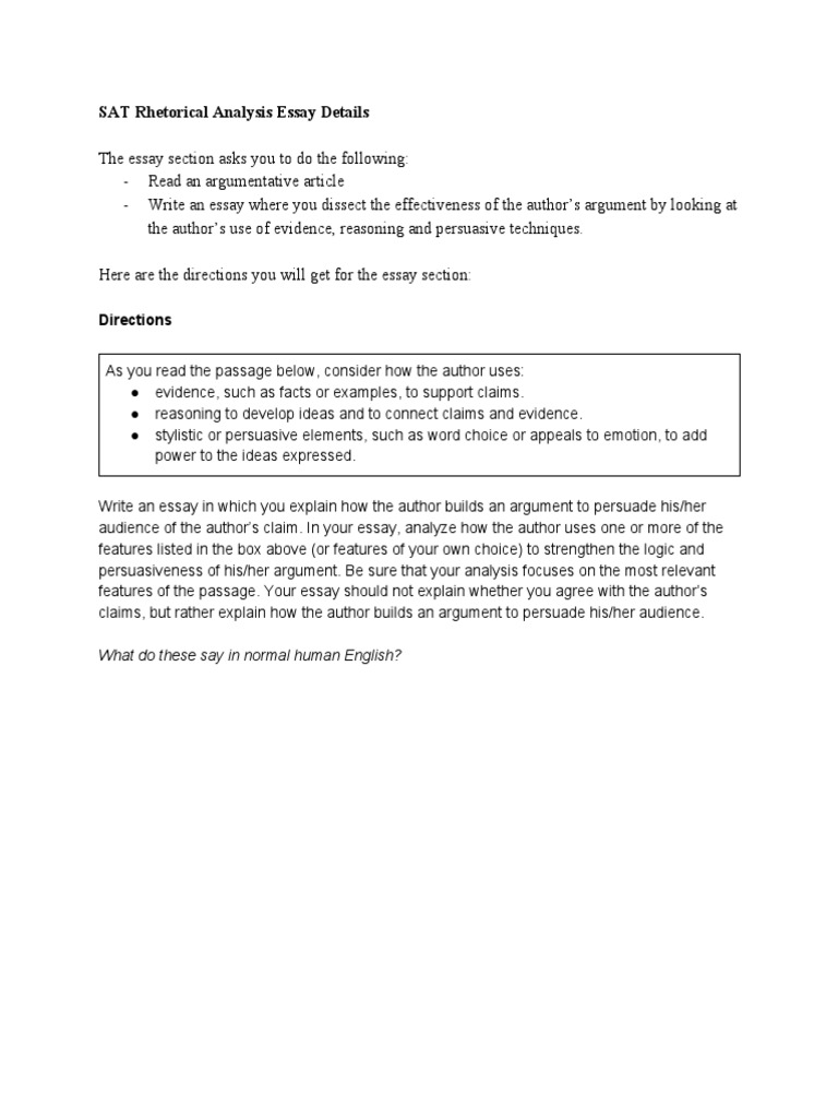 Rhetorical Analysis Prep Materials | PDF | Essays | Rhetoric