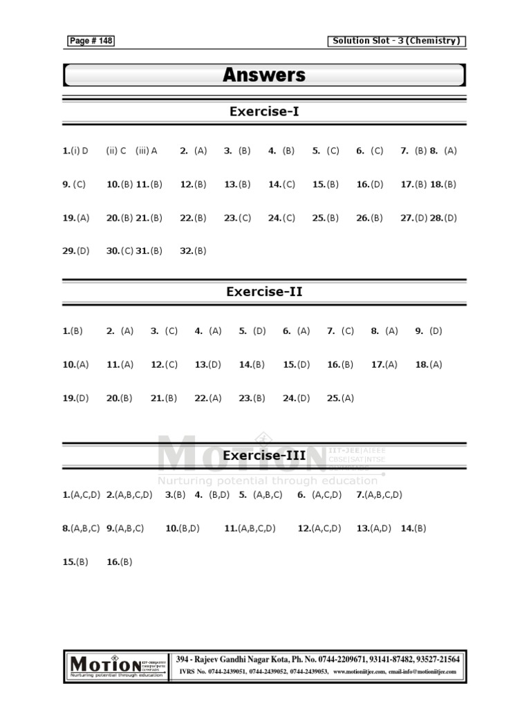 Chemistry Solutions for Slot 3 | PDF | Teaching Methods & Materials