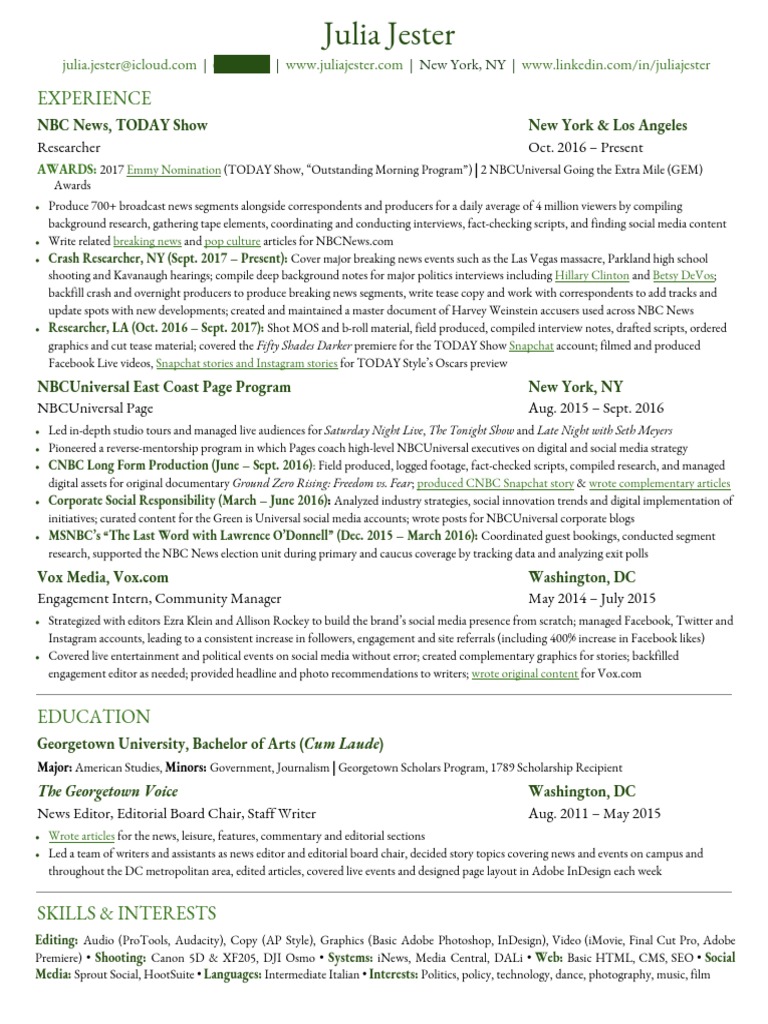 Jester - Resume 2019 - Websafe | PDF | Mass Media | Communication