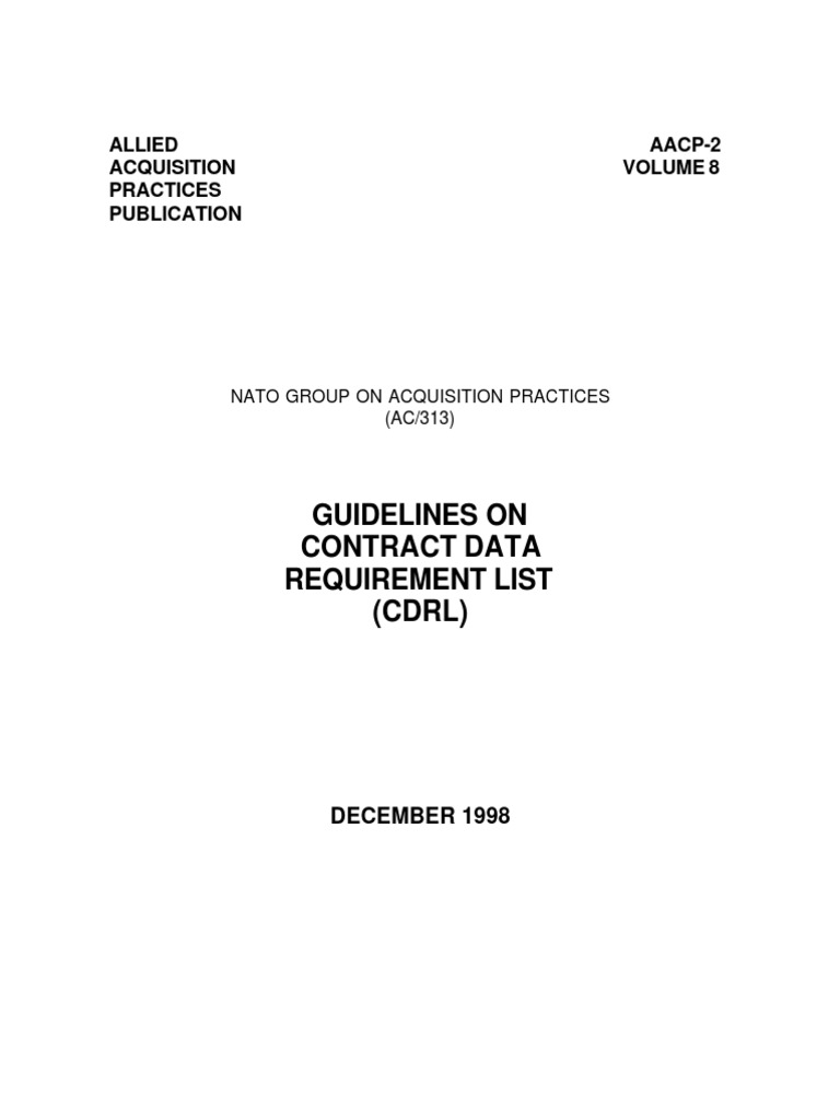 Guidelines On Contract Data Requirement List (CDRL) : Allied AACP-2 ...