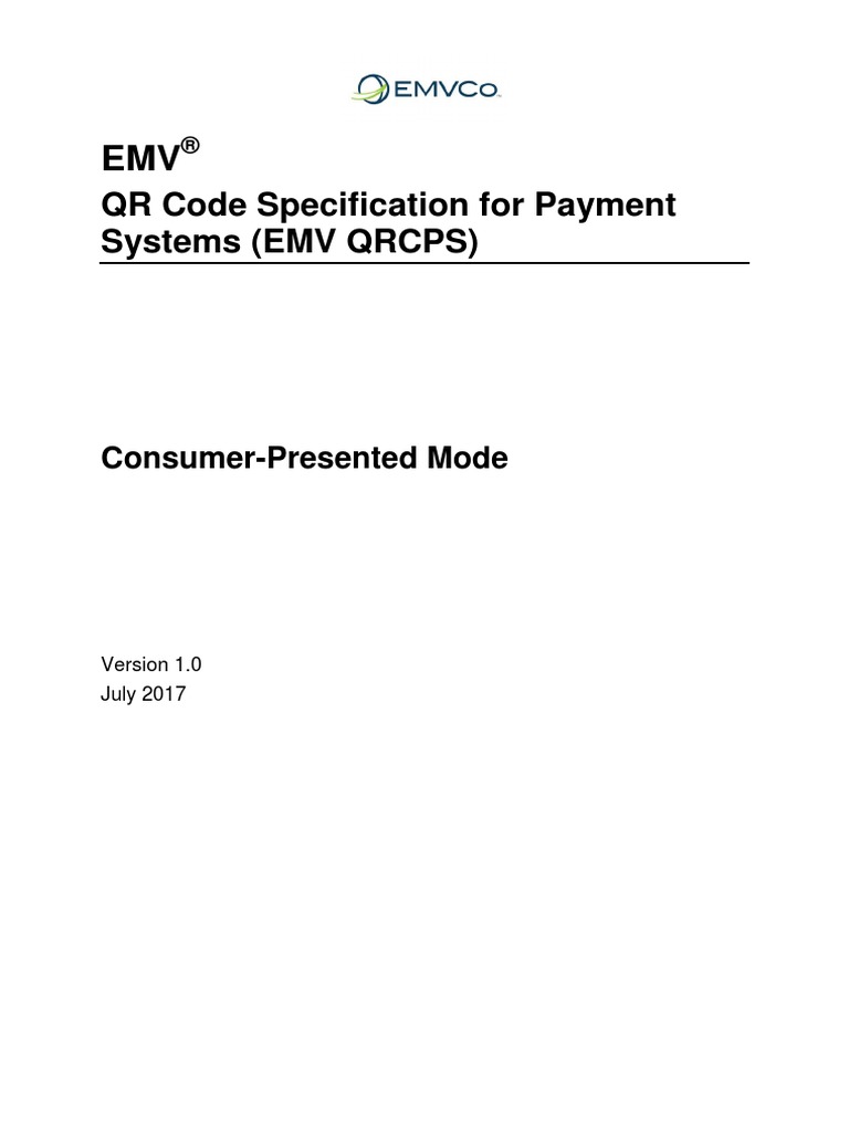 EMVCo Consumer Presented QR Specification v1 1 | PDF | Emv | Qr Code