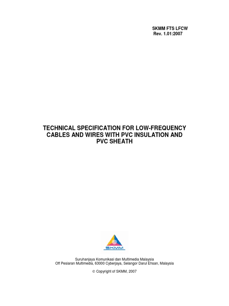 Technical Specification For Low-Frequency Cables and Wires - Fo PDF ...