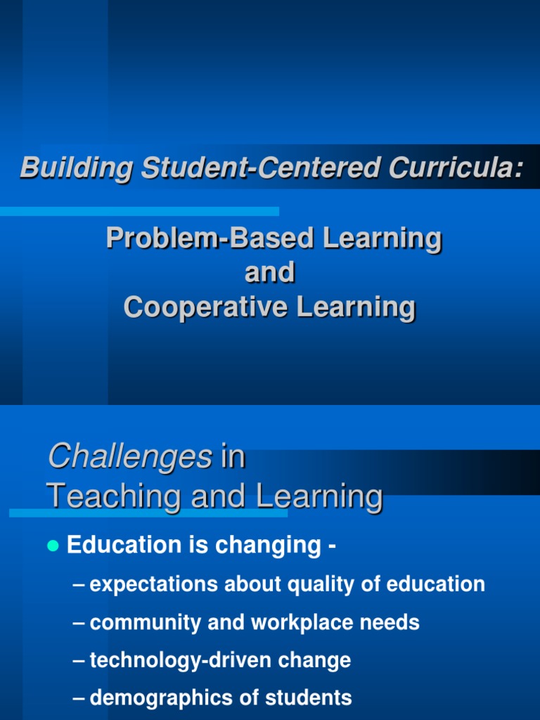 Building Student-Centered Curricula: Implementing Problem-Based ...