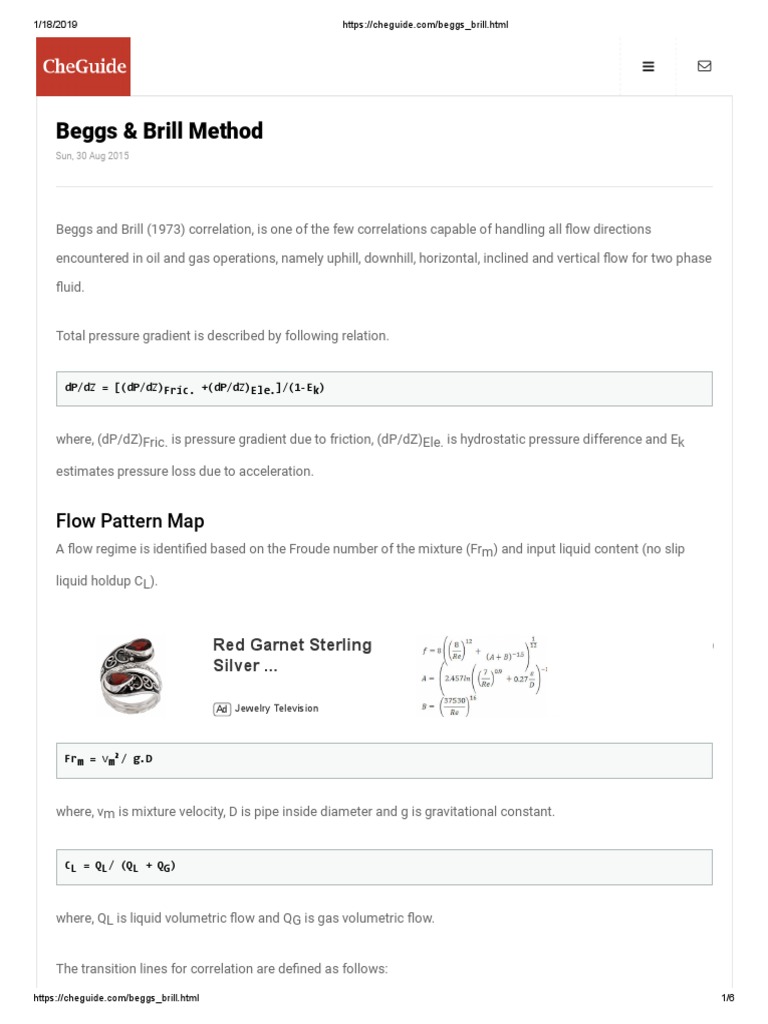 Beggs & Brill Pressure Drop Analysis | PDF | Pressure | Transparent Materials