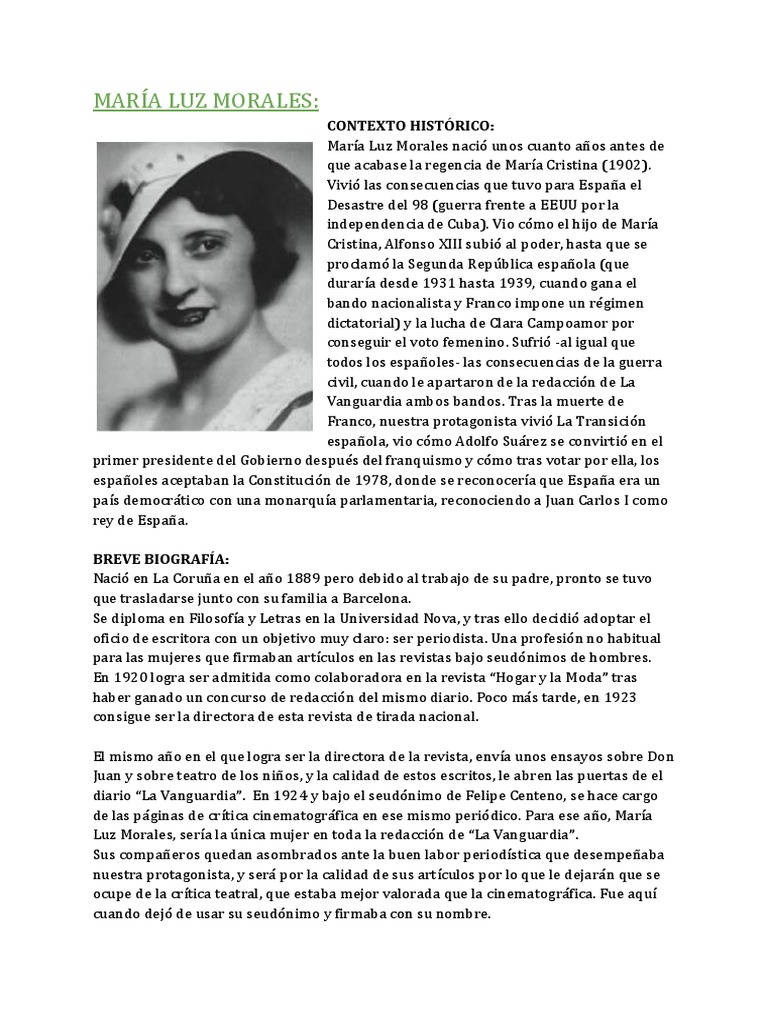 María Luz Morales | PDF | España | Agitación