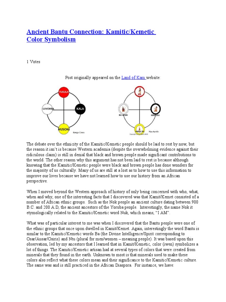 Ancient Bantu Connection Kamitic Kemetic Color Symbolism | PDF | Necromancy