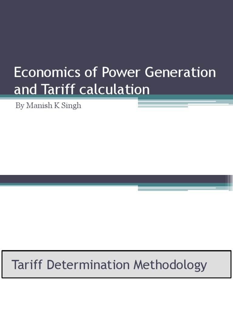 Power Generation Tariff Calculation Guide | PDF | Power Station ...