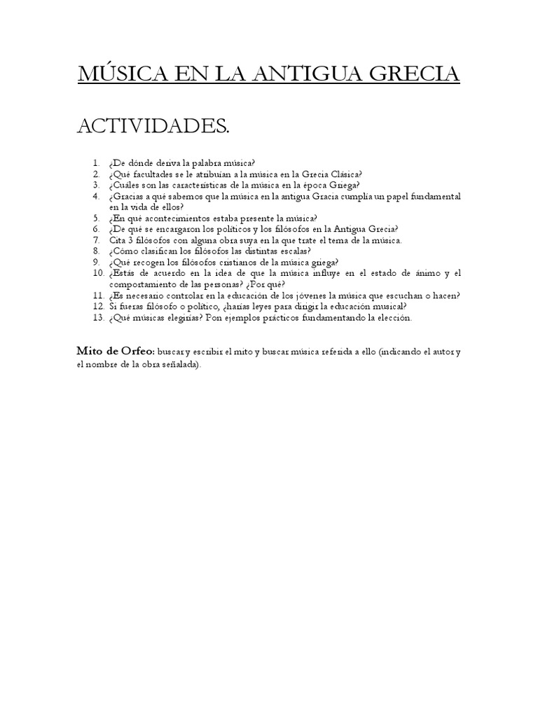 Música en La Antigua Grecia | PDF