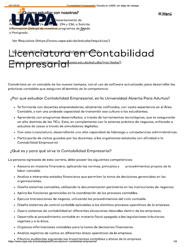 Contabilidad Uapa | PDF